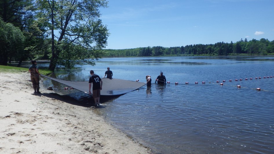 Benthic Barriers in Rudd Pond | New York State Parks and Historic Sites ...