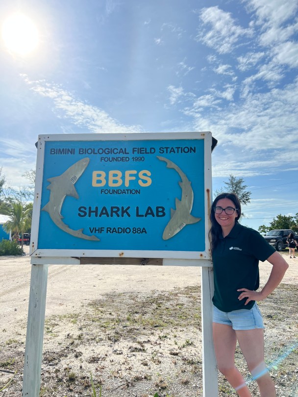 ashley-in-front-of-iconic-shark-lab-sign | New York State Parks and ...